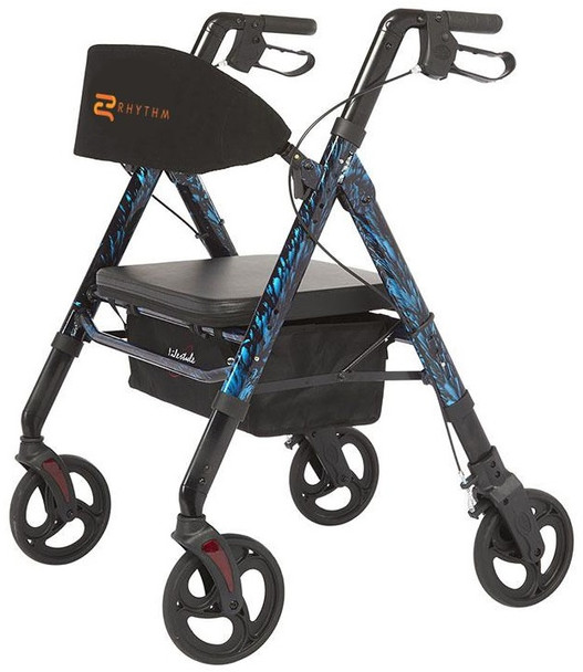 Rhythm Regal Bariatric Rollator, Laser red, 450 Lbs | DMES