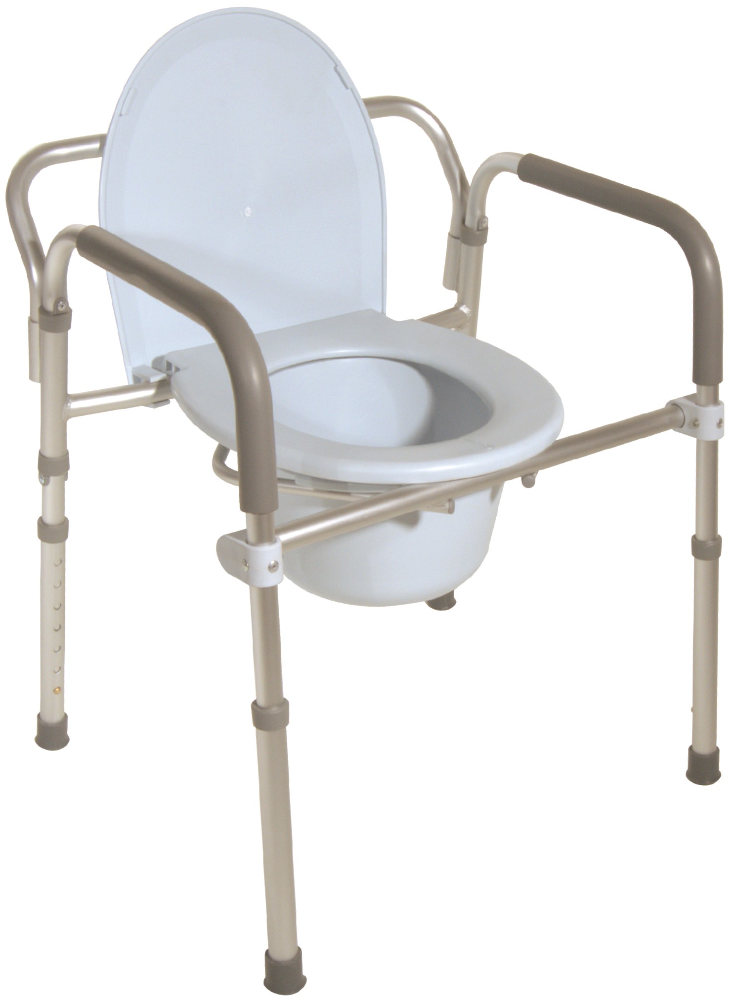 Folding Aluminum Commode with Padded Armrests | DMES