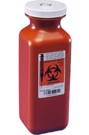 1.5 Quart Red SharpSafety Transportable Sharps Container with Screw Cap ...